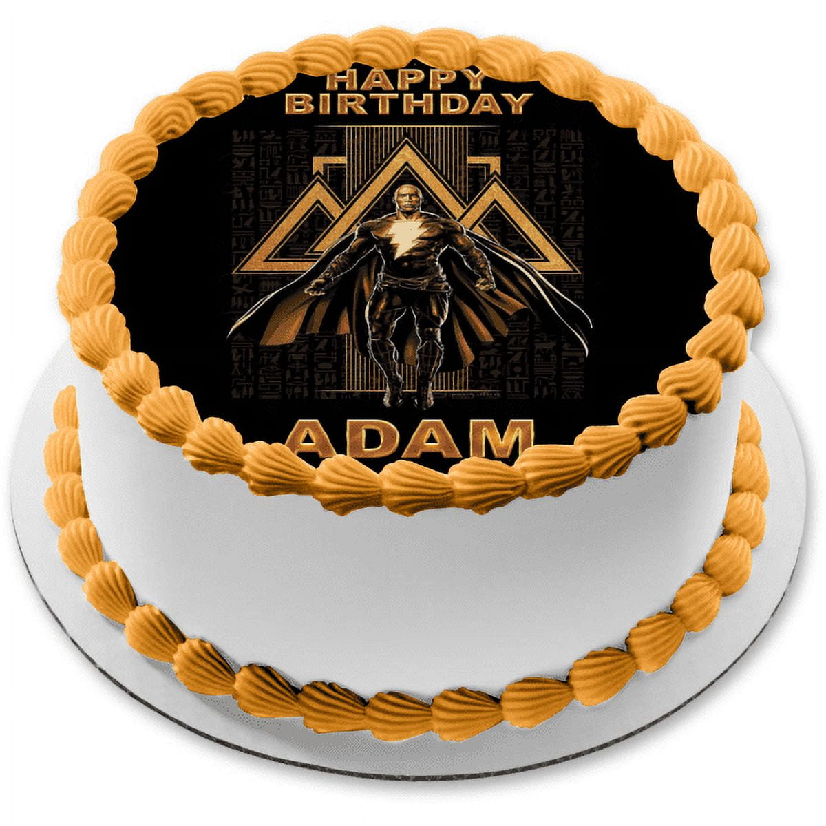 Black Adam Triangles Illustrated Poster Edible Cake Topper Image ...