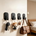 Black Adhesive Wall Hooks, Heavy Duty No Drill Magnetic Wreath Hanger ...