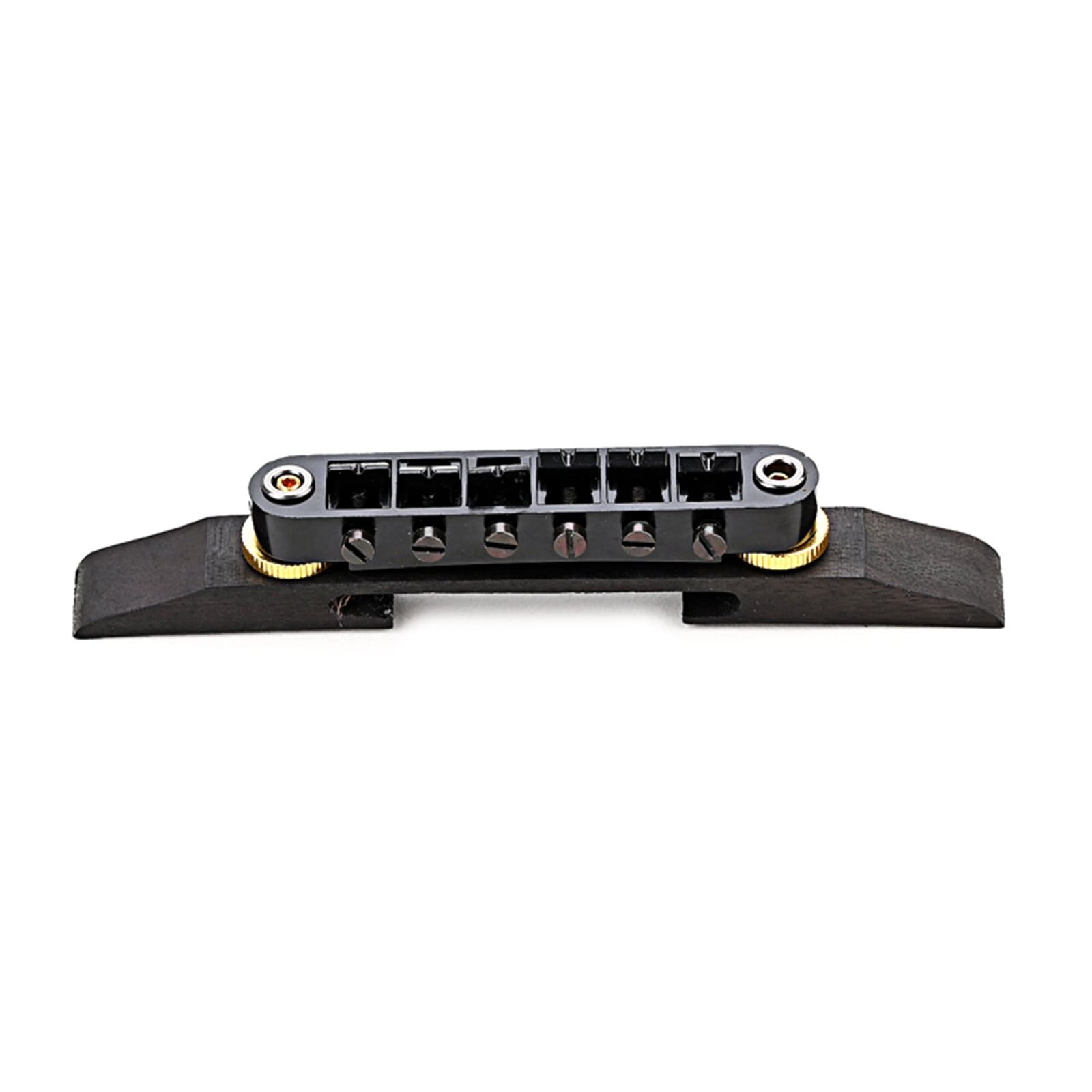 Black Adjustable 6 Strings Guitar Bridge Roller Saddle Metal Rosewood ...