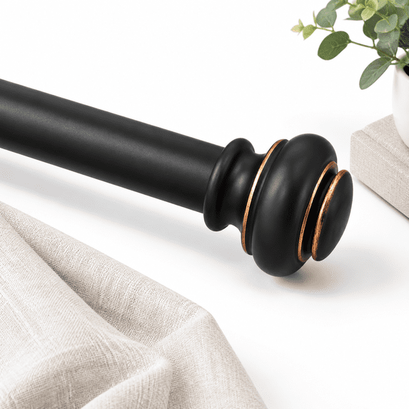 Black Adjustable Curtain Rod Set 28