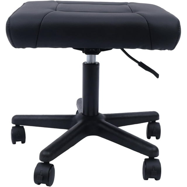 Black Adjustable Foot Stool with Wheels, Footrest Adjustable Height ...