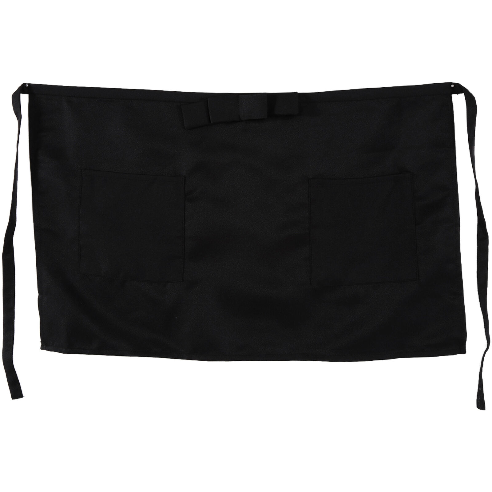 (Black) Adjustable Half Aprons Polyester Money Apron With 2 Waist ...