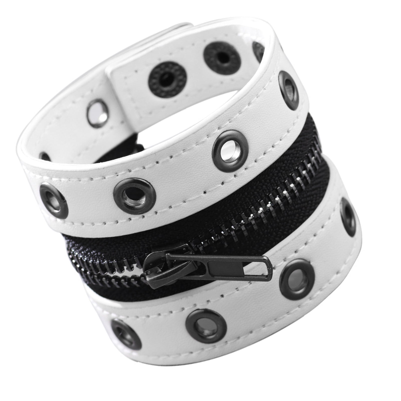 Black Adjustable Punk Cuffs Reinforced Chain Link For Men And Women ...