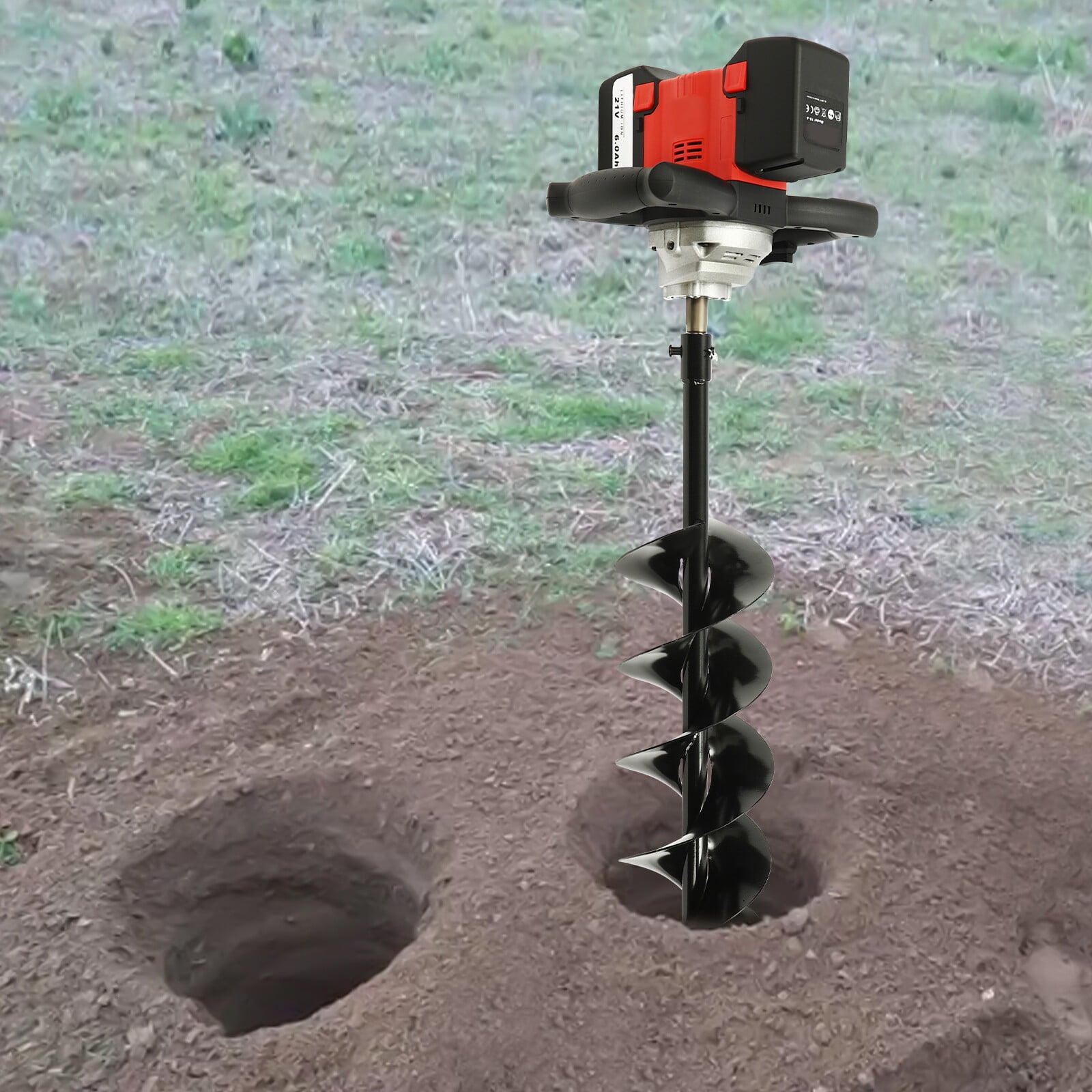 Black Adjustable Speed Floor Standing Post Hole Digger for Homes ...
