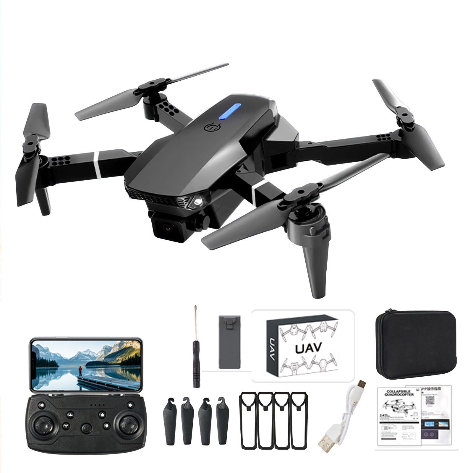 Black Aerial Drone Hd Camera Quadcopter With Dual Cameras Pressure ...