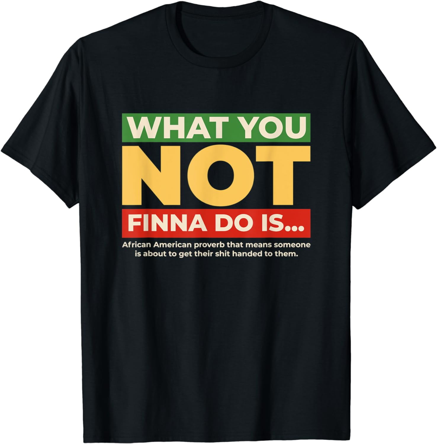 Black African American Phrase What You Not Finna Do Is T-Shirt ...