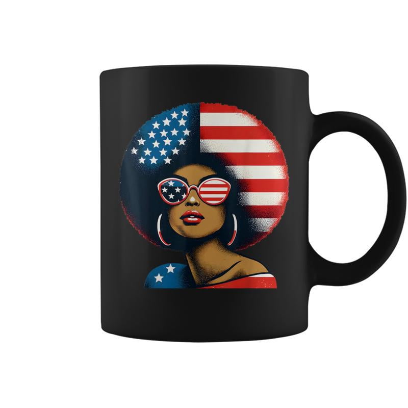 Black African American Us Flag Patriotic 4Th Of July Coffee Mugs ...