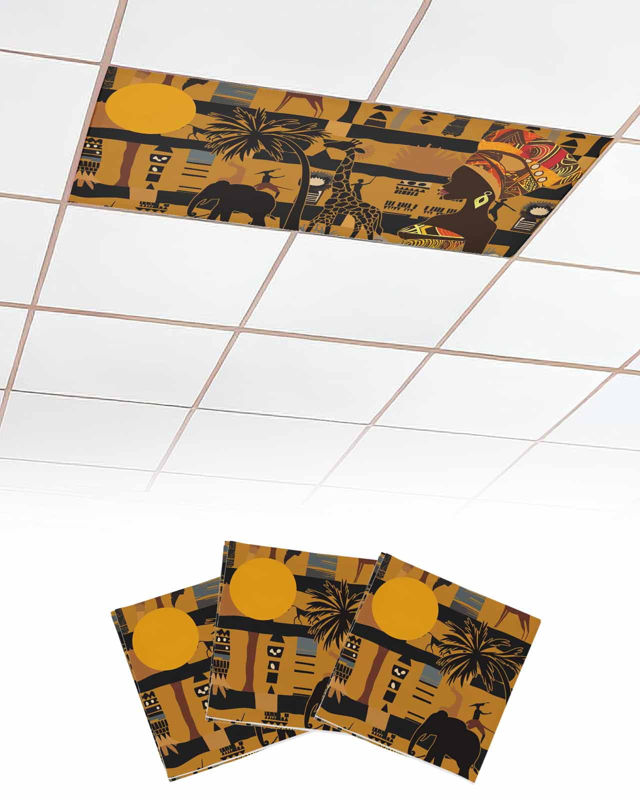 Black African Women Fluorescent Light Covers for Ceiling Lights 4x2 ...