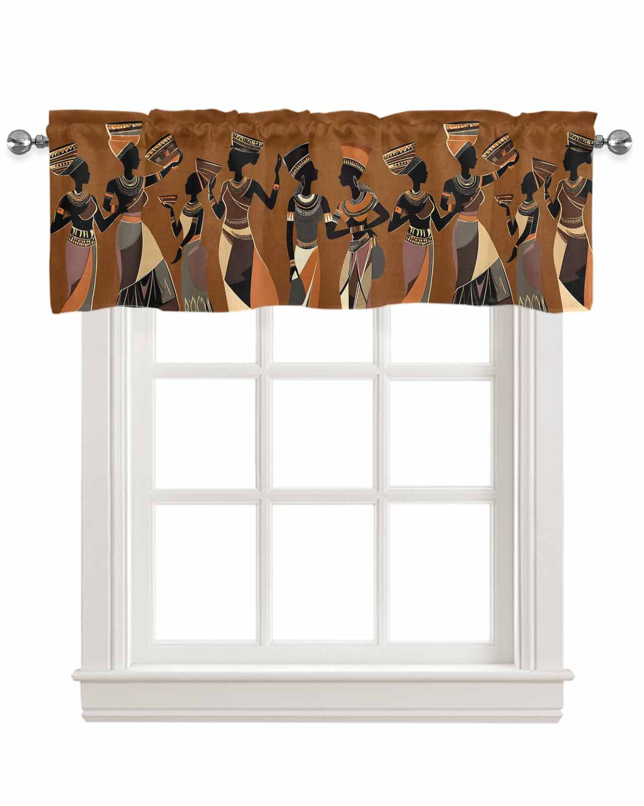 Black African Women Kitchen Valances for Windows Farmhouse Linen Window ...