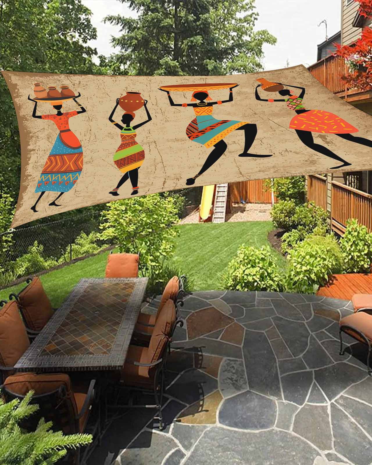 Black African Women Sun Shade Sail 12'X16' Vintage Abstract Ethnic ...