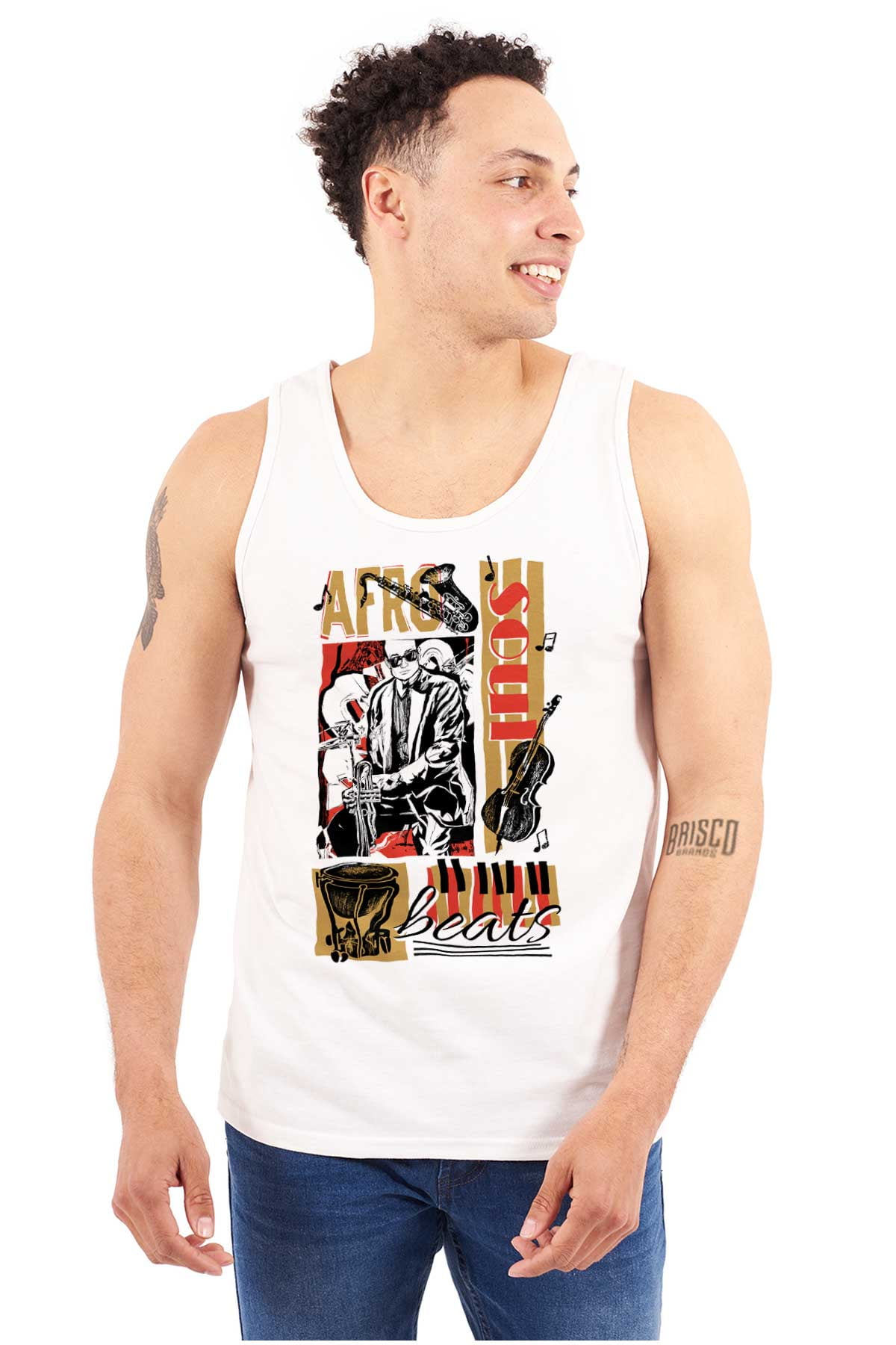 Black Afro Soul Beats Instruments Tank Top T Shirts Men Women Brisco ...