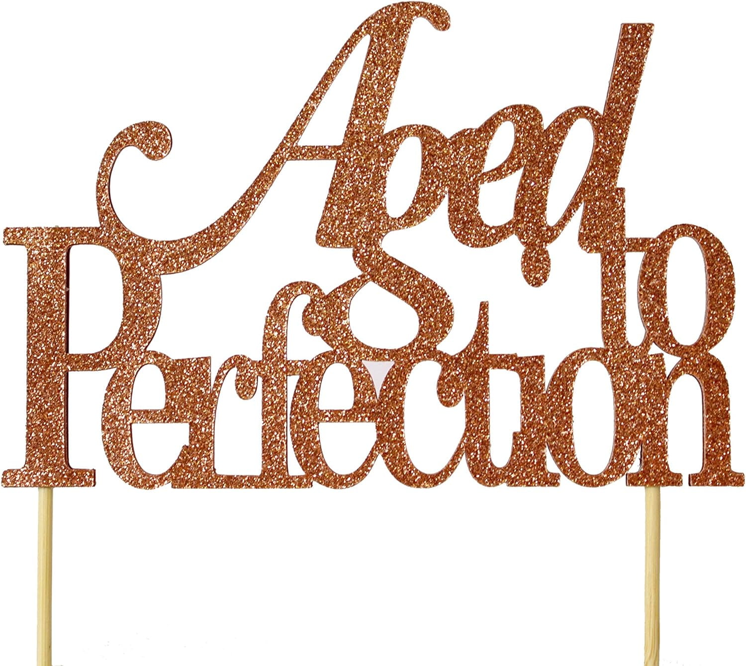 Black Aged to Perfection Cake Topper, 1pc, Adult Milestone, Birthday ...