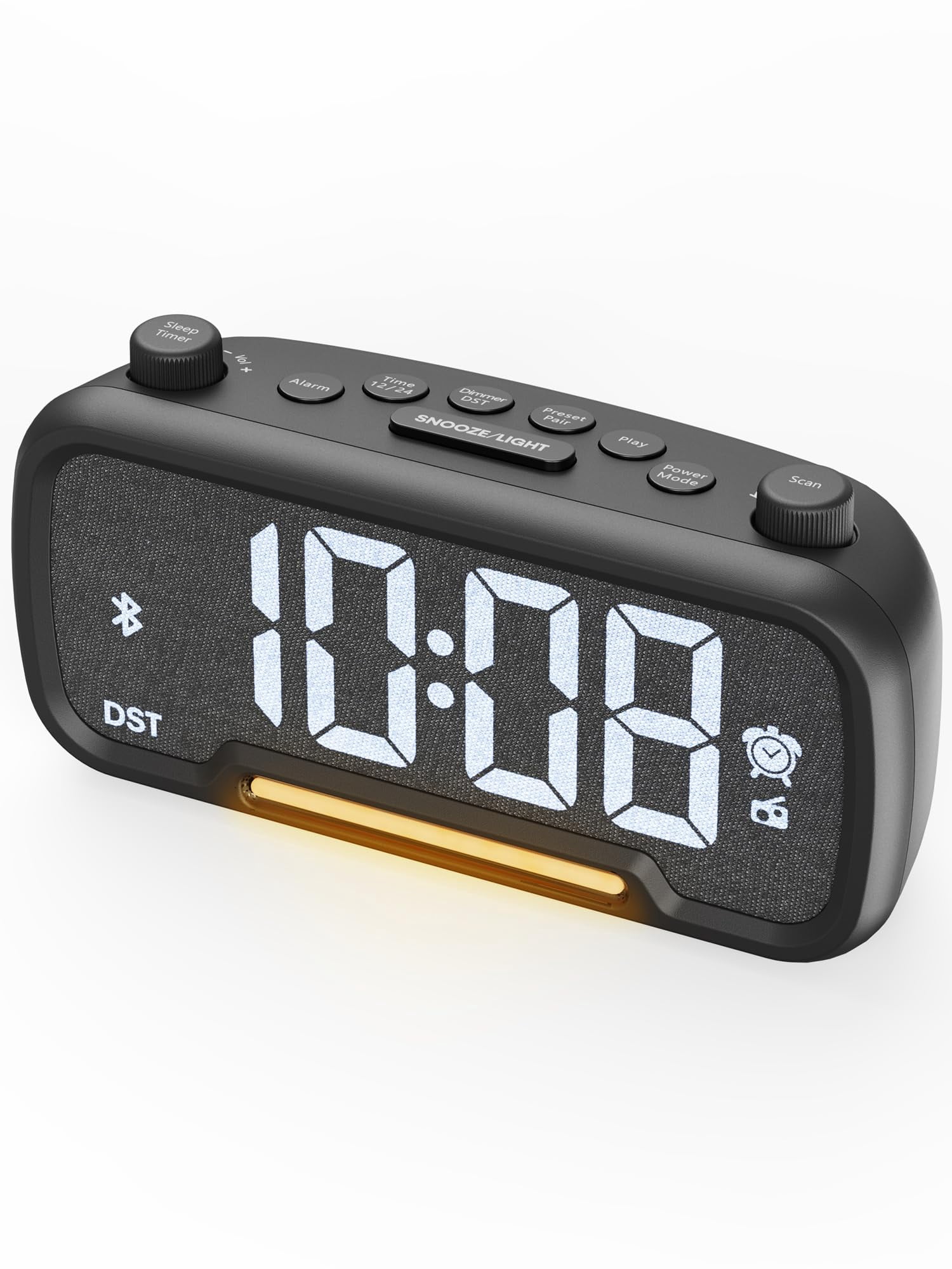 Black Alarm Clock Radio Modern Design For Bedroom Office - Walmart.com