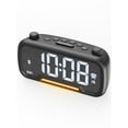 Black Alarm Clock Radio Modern Design For Bedroom Office - Walmart.com