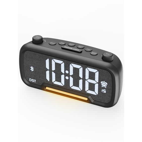 Black Alarm Clock Radio Modern Design For Bedroom Office - Walmart.com