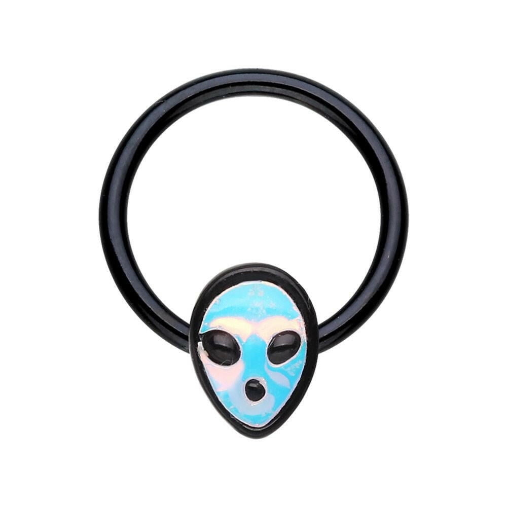 Black Alien Revo Head Steel Captive Bead Ring - Walmart.com