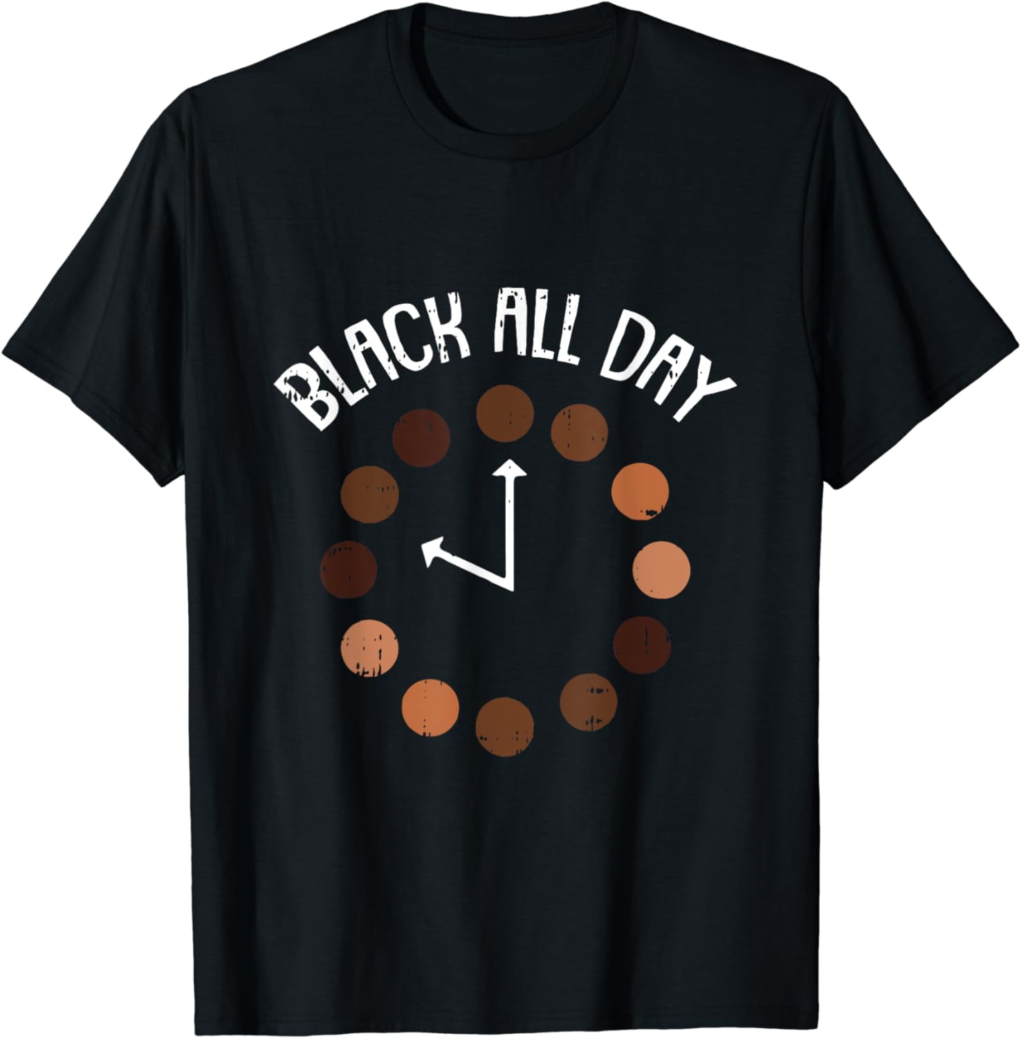 Black All Day Black History Month Cool BLM Melanin Clock T-Shirt ...