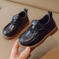 Black All Season Girls Flat Leather British Style Loafers Soft Sole ...