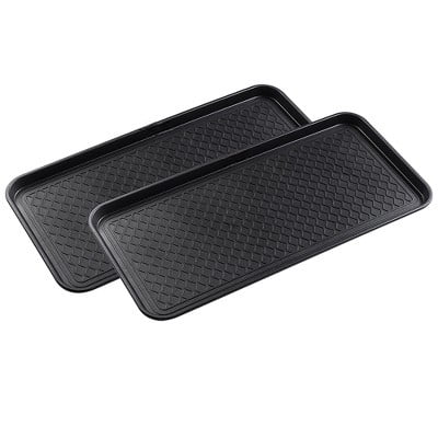 Black All Weather 30"x15" Large Boot Tray, 2 Pack - Walmart.com