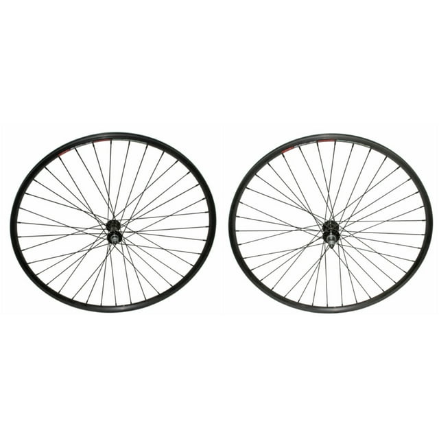 Black Alloy 700c 36 Spoke 14g 3/8 Axle Wheel set. Front and Rear Free ...