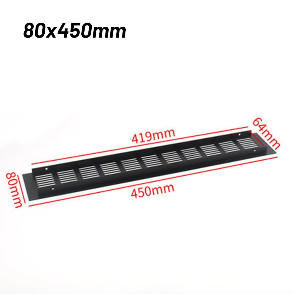 Black Alloy Rectangular Air Vent Grille, Cabinet & Wardrobe Vent Cover ...