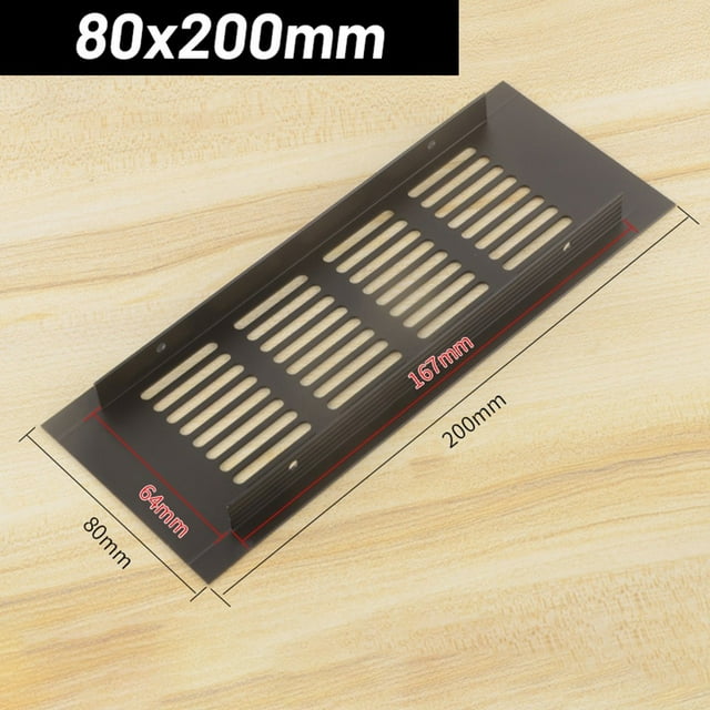 Black Alloy Rectangular Air Vent Grille Ventilation Cover for Cabinets ...