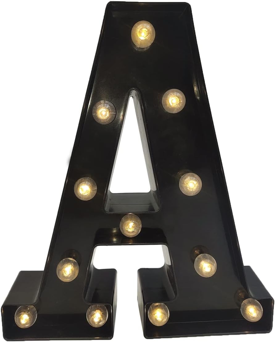 Black Alphabet Marquee Letters LED 26 Alphabet Light Up Letters with ...