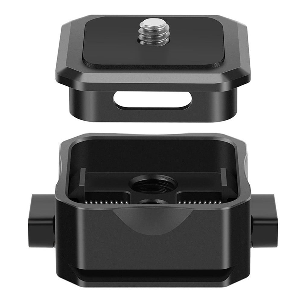 Black Aluminum Alloy Quick Release Plate Clamp Tripod Adapter Base with ...