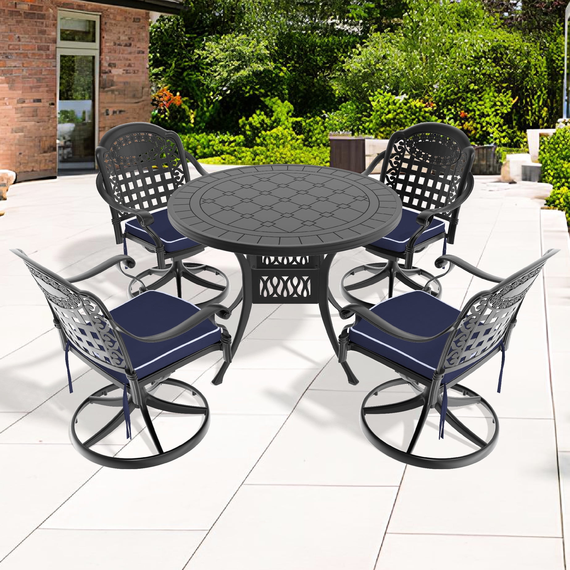 Black Aluminum Design - Sunproof Fabric Cushions & Ergonomic Design ...