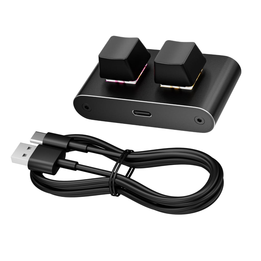 Black Aluminum Shell Corded Two Key Keyboards Copy Paste Shortcut for ...