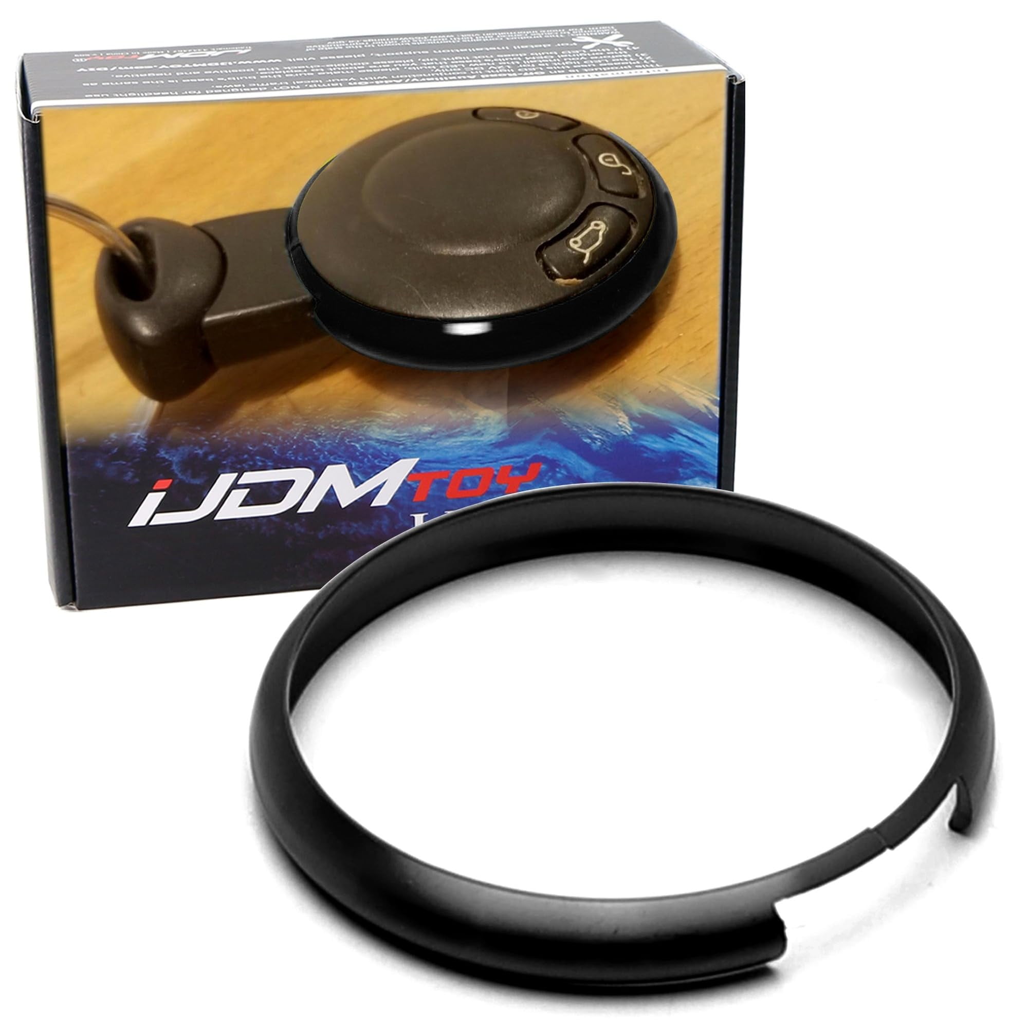 Black Aluminum Smart Key Fob Surrounding Ring Decoration For 2008-2014/ ...