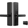 Black Aluminum Smart Lever Lock,4-in-1 Unlock,Free Apartment Software ...