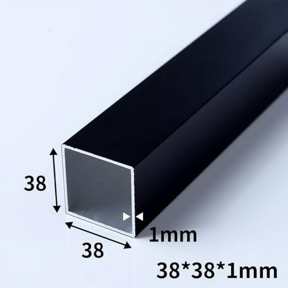 Black Aluminum Square Tubing 2Pcs 38mm x 38mm x 130mm Long Wall Thickness 1mm, 2 Pack 1.5 inch 1 ...