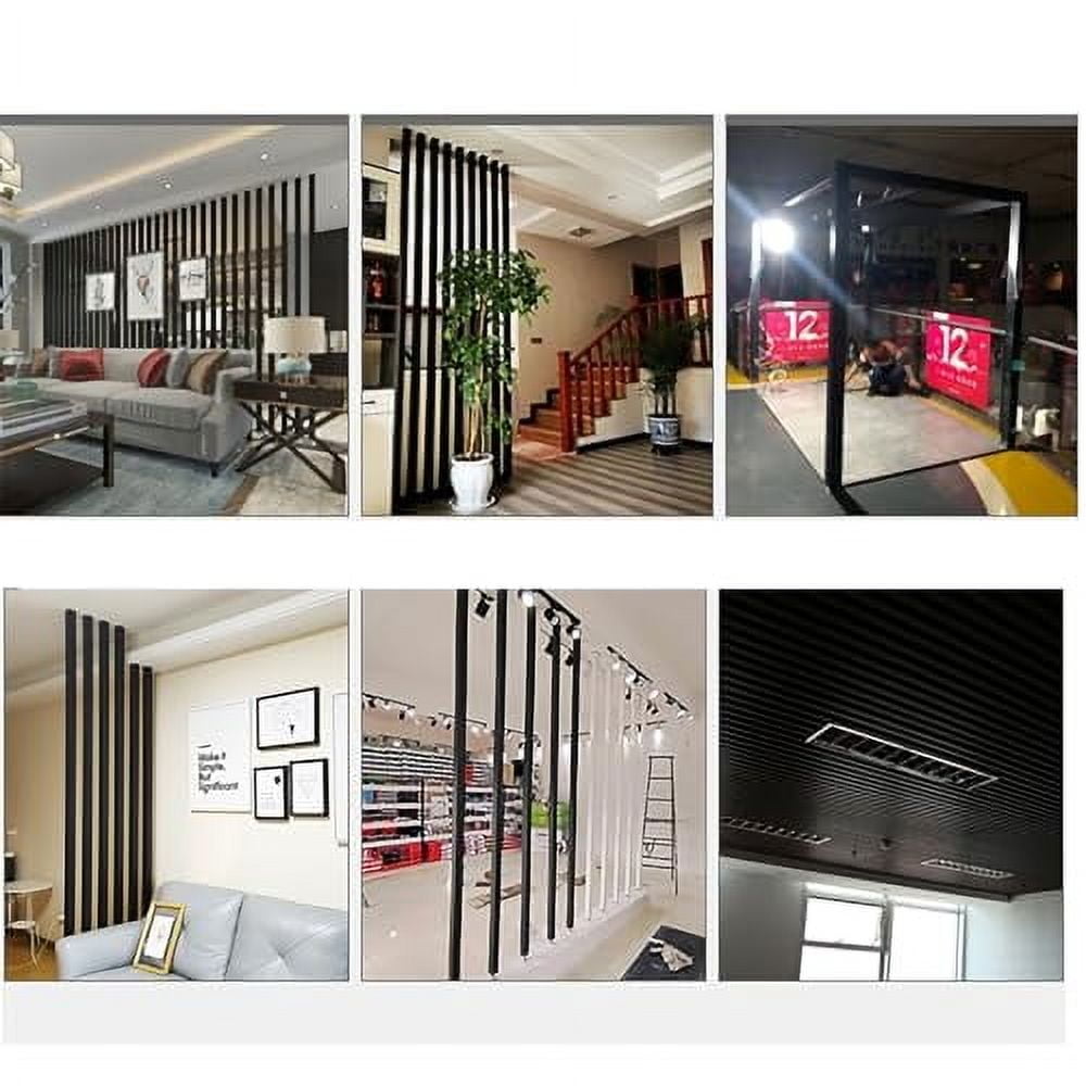 Black Aluminum Square Tubing 4Pcs 25mm x 25mm x 240mm Long Wall ...