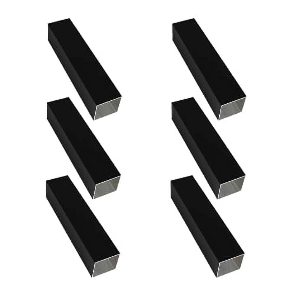 Black Aluminum Square Tubing 6Pcs 38mm x 38mm x 350mm Long Wall ...