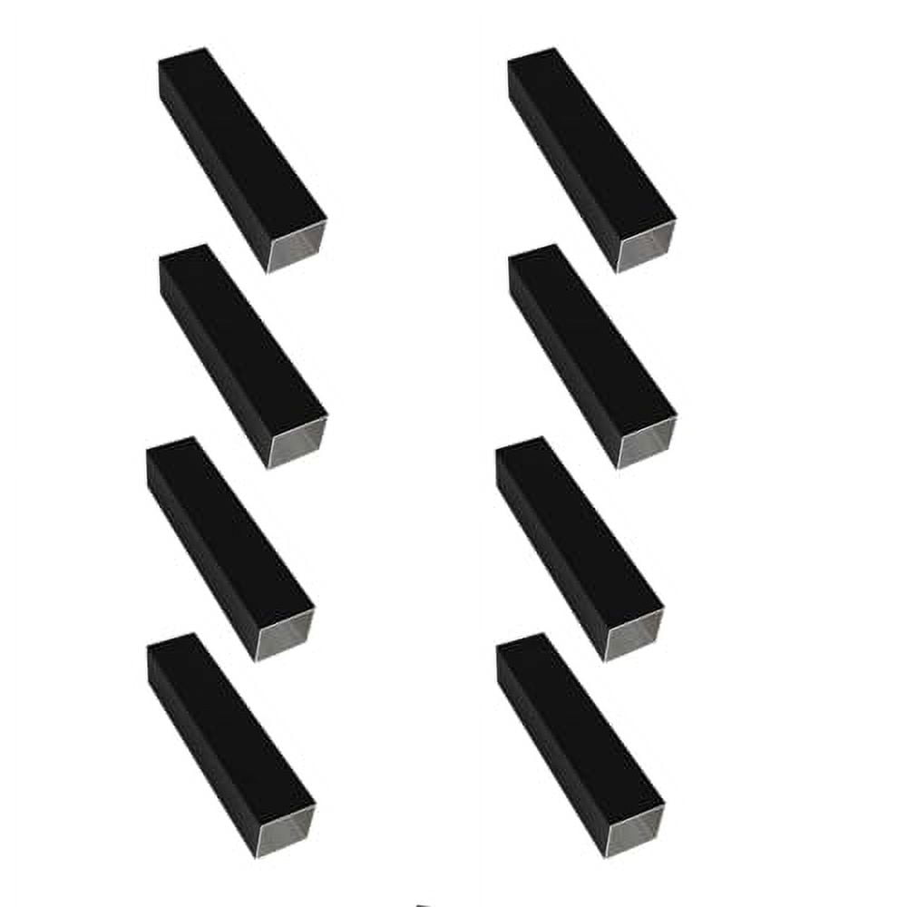 Black Aluminum Square Tubing 8Pcs 25mm x 25mm x 100mm Long Wall ...