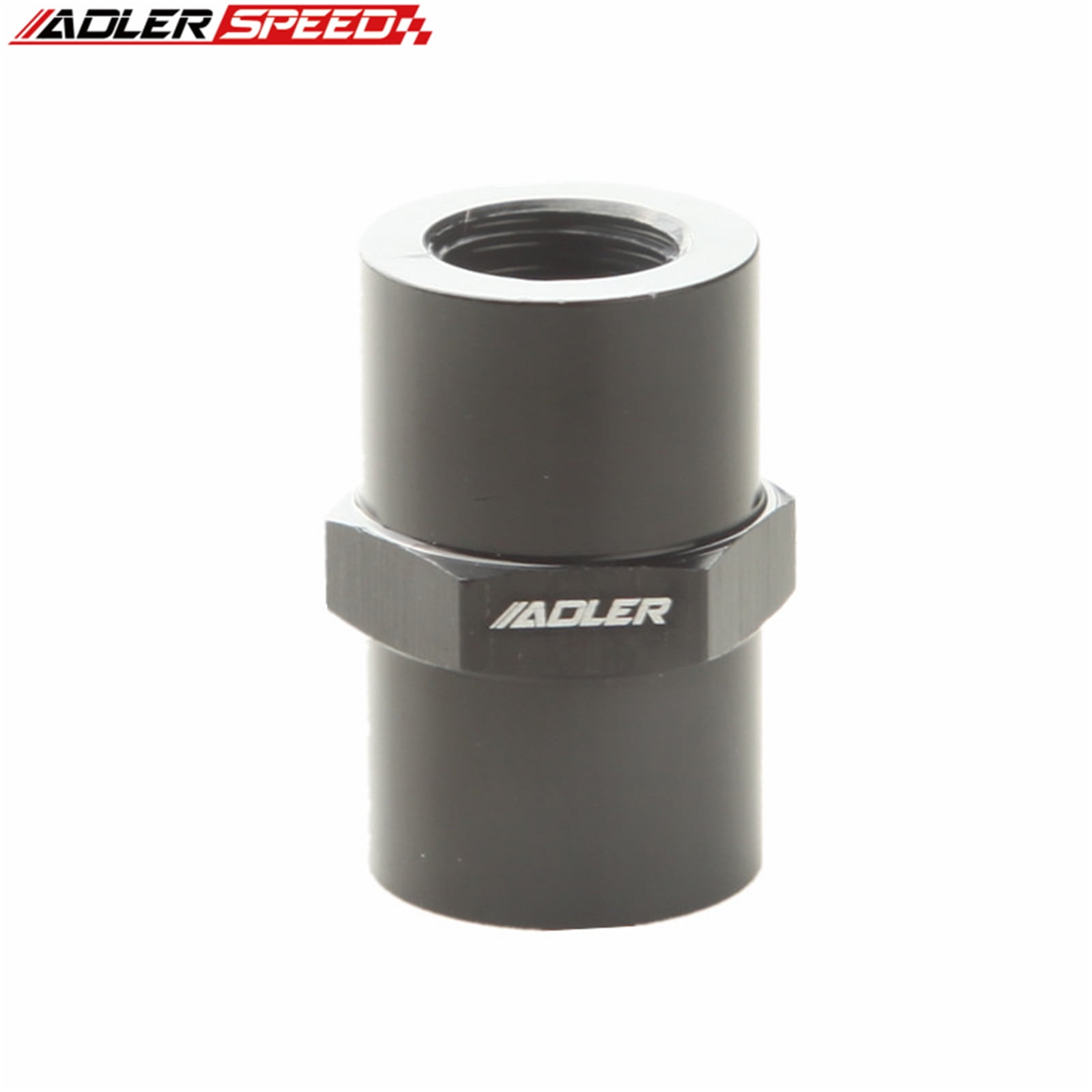 Black - Aluminum Straight Adapter 1/4" NPT Female to 1/4" NPT Female ...