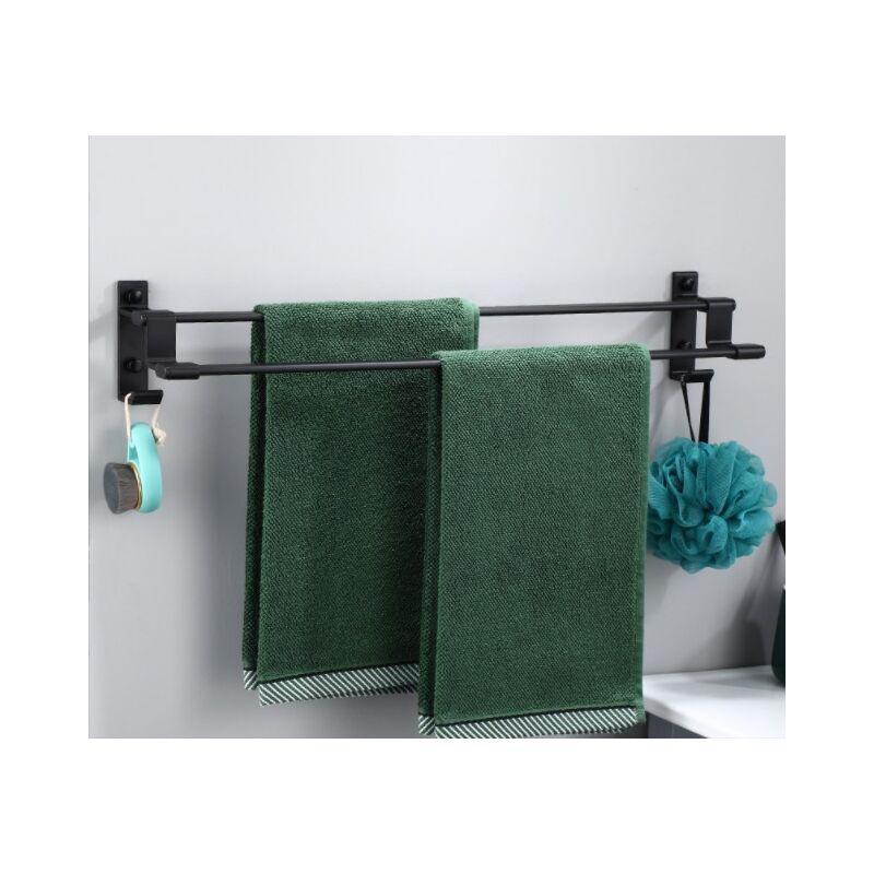 Black Aluminum Towel Rack Space Toilet Hanging Rod Hanging Towel Rack ...