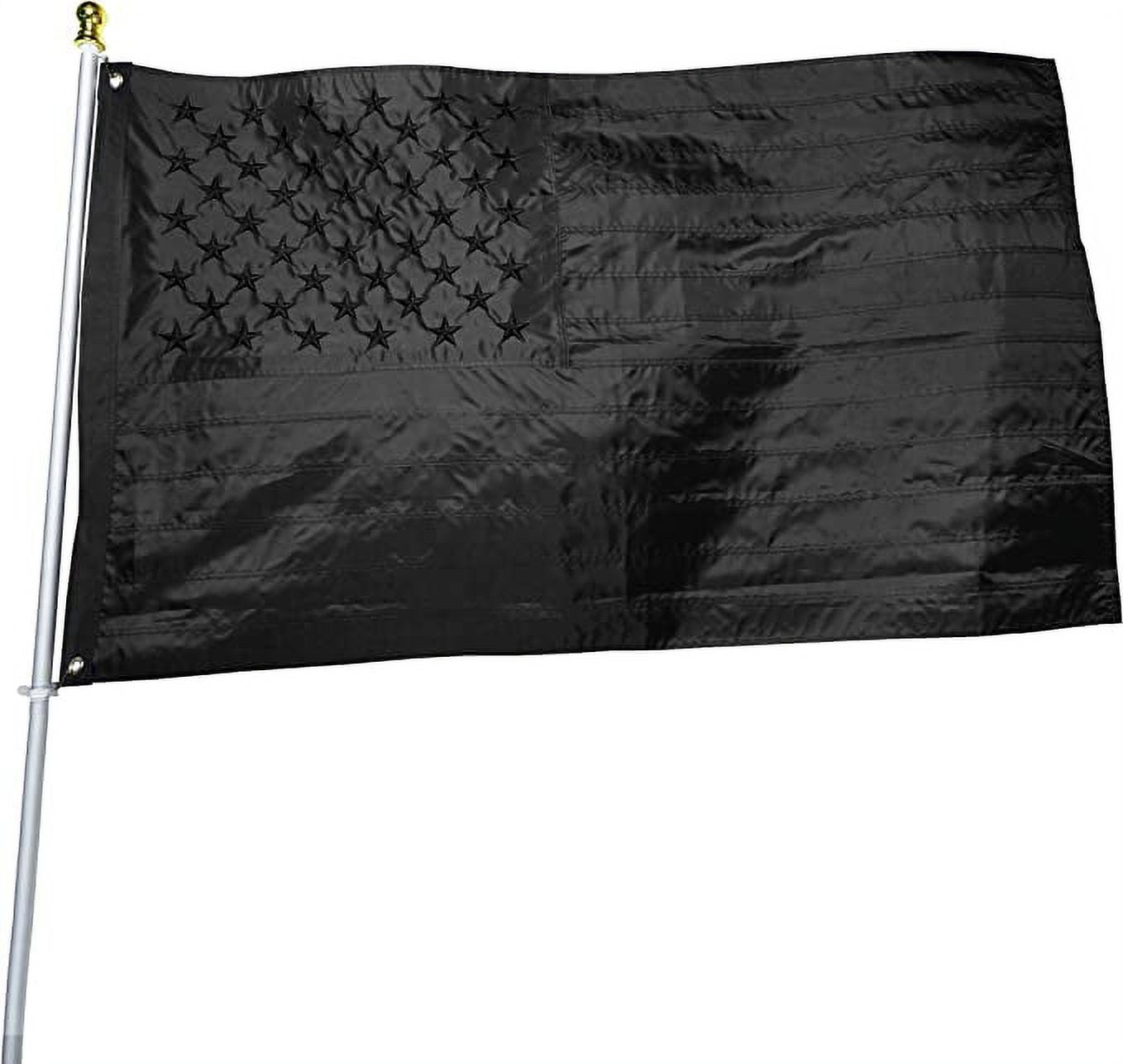 Black American Flag 3x5 ft: Heavy Duty US Flag Made from Nylon ...