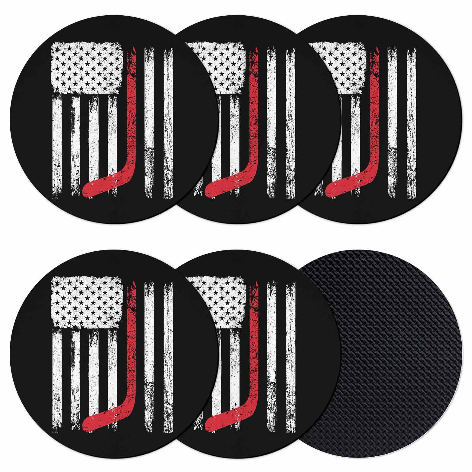 Black American Flag Coasters Set of 6, Absorbent Coasters for Drinks ...