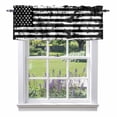 Black American Flag Light Filtering Valance Curtains, Vintage Stripes ...
