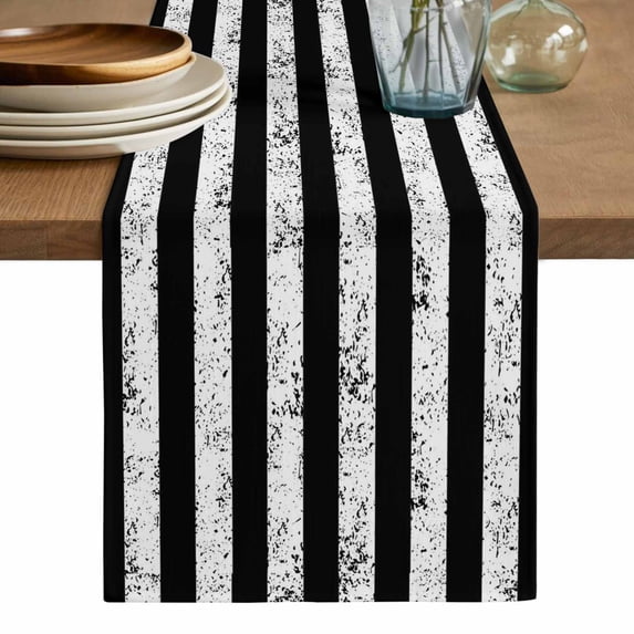 Black American Flag Table Runner, Vintage USA Flag Washable Cotton ...