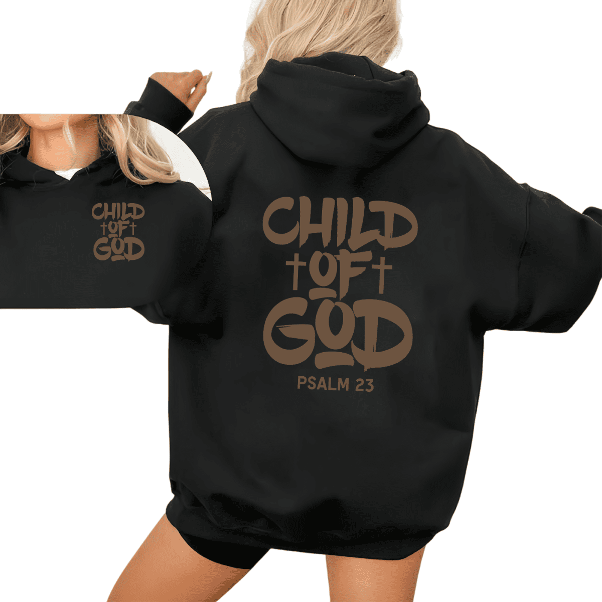 Black And Brown Child Of God Print Hoodie Graphic Sweatshirt Religious ...