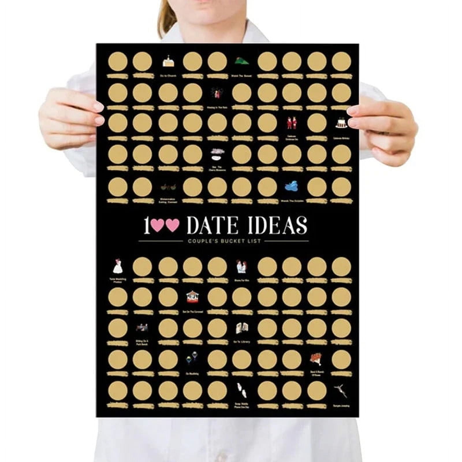 100 Dates Ideas Scratch Off Poster 100 Things Between Couples Scrape ...