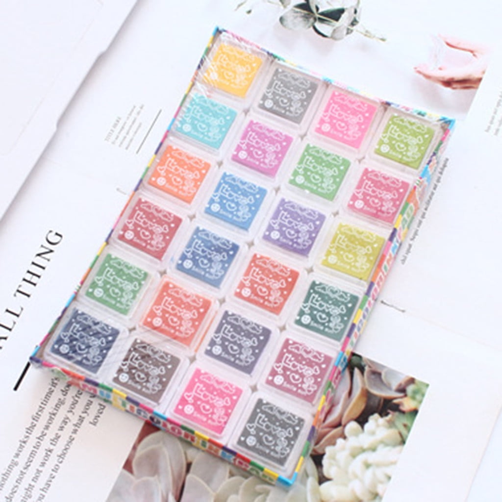 24 Colors Ink Pad Coloured Children Painting Accessory Finger Painting ...