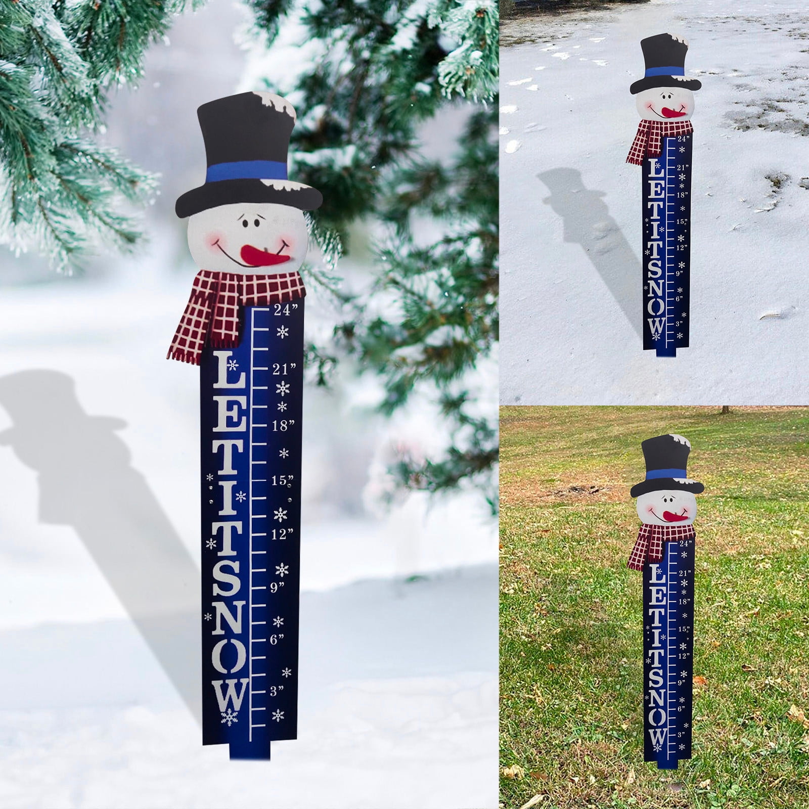 24 Inch Snow Meter Hand Made Metal Outdoor Garden Snow Meter Garden ...