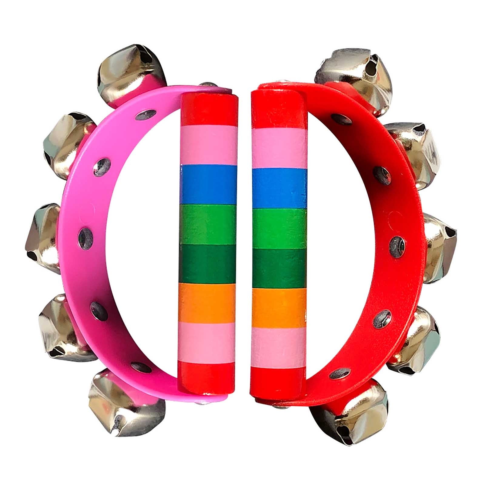 2Pc Wooden Musical Instruments Toys Color Half Circle Hand Bell Skin ...