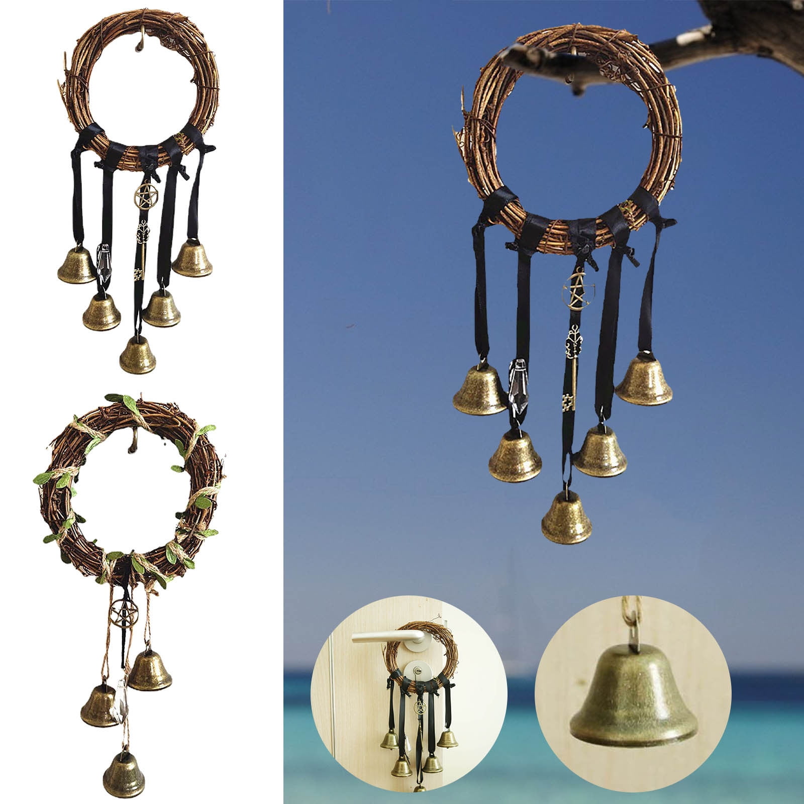 Blessing Bells Evil Spirit Wind Chimes Witch Bell Door Witchcraft Decor ...