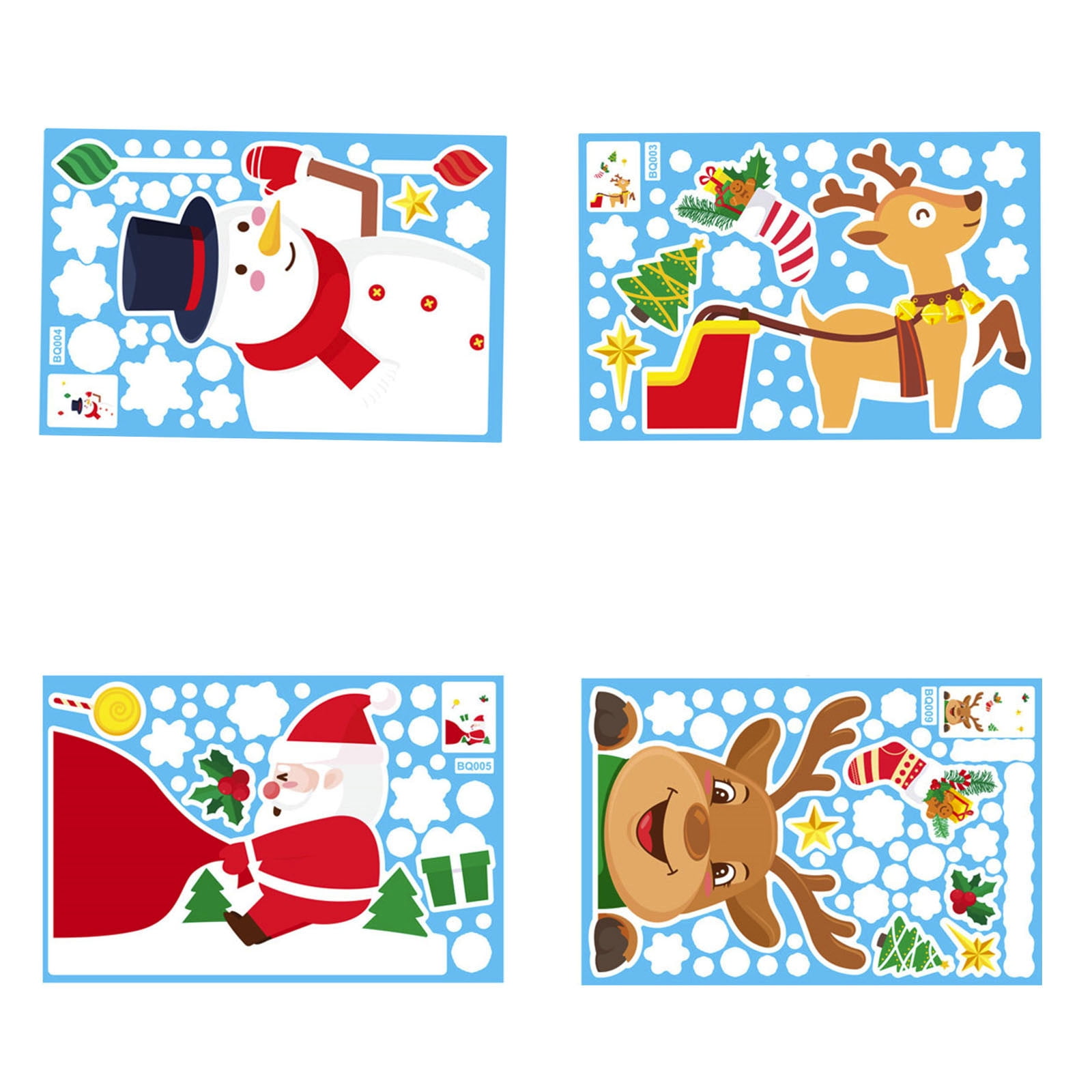 Christmas Electrostatic Stickers Snowflake Set Door Window Glass ...