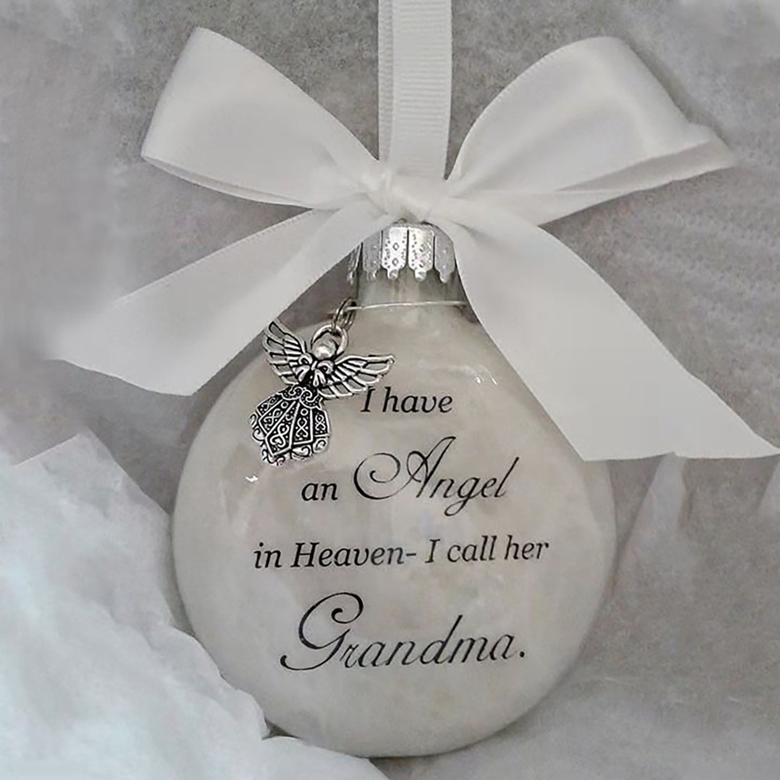 Feather Ball Angel In Memorial Ornament Hanging Sign Commemorative ...